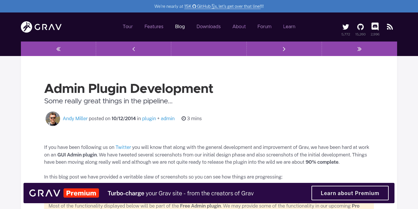 Admin Plugin Development | Grav CMS
