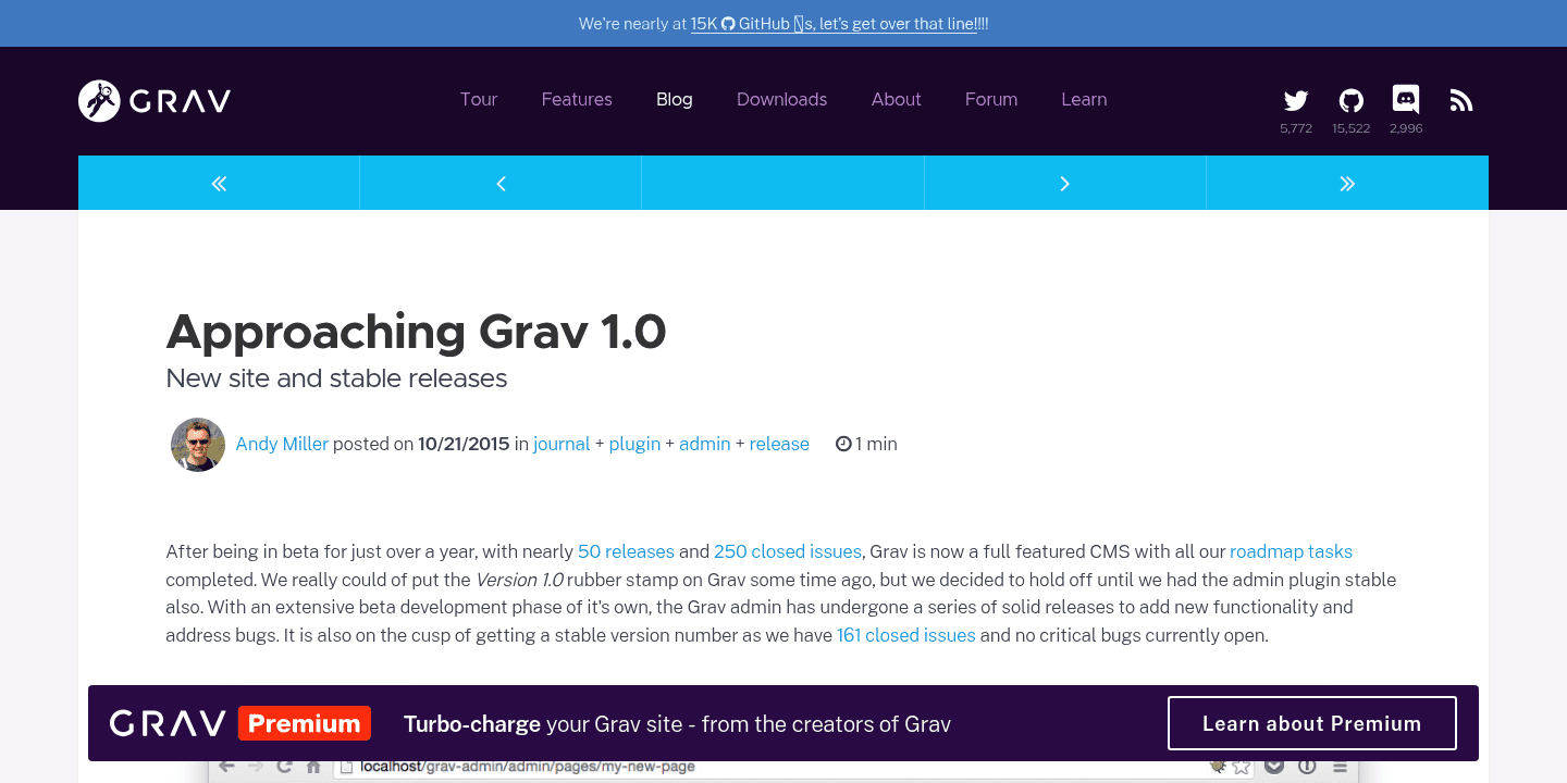 Approaching Grav 1.0 | Grav CMS