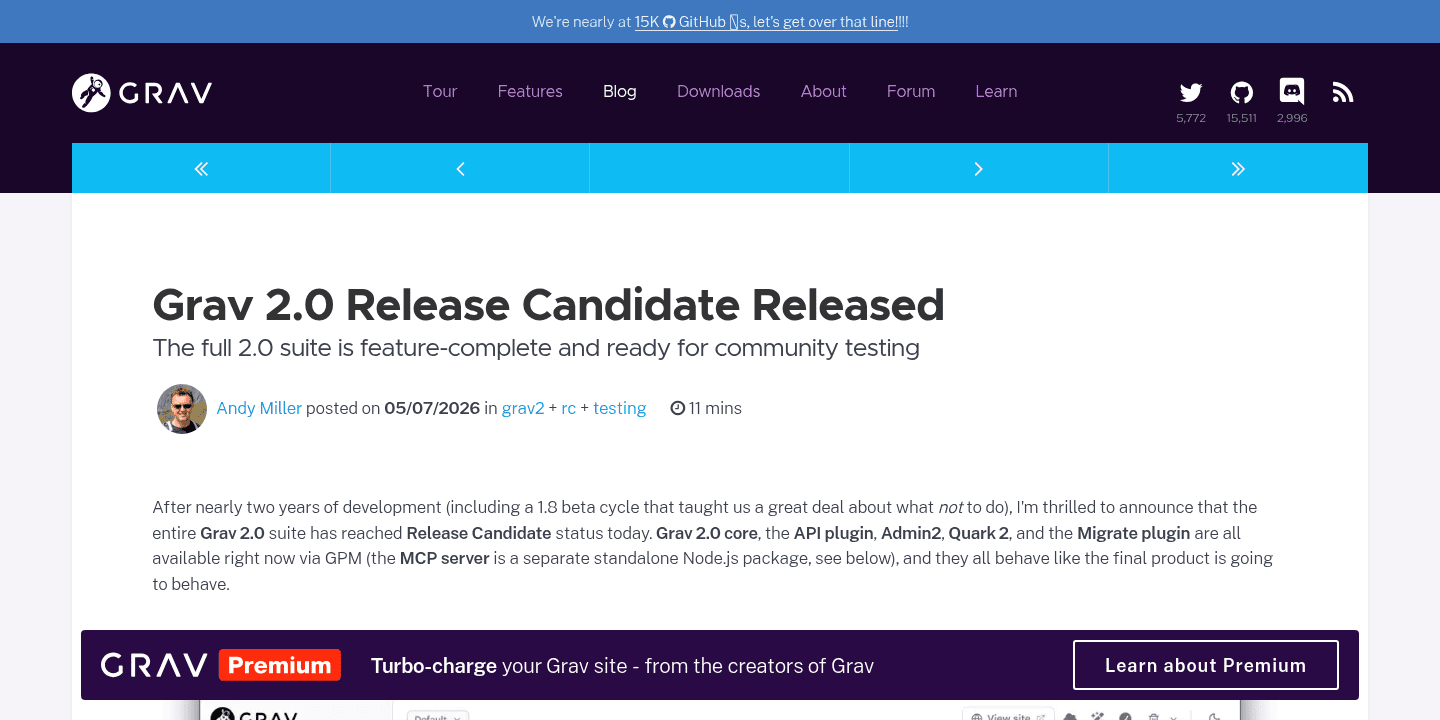 Grav 2.0 Release Candidate Released | Grav CMS