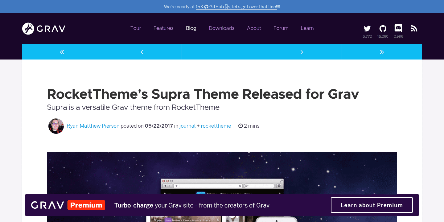 RocketTheme's Supra Theme Released for Grav | Grav CMS