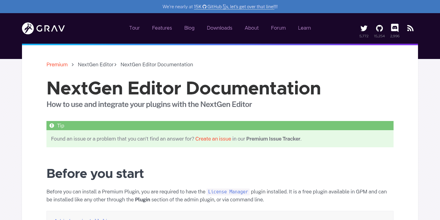 NextGen Editor Documentation | Grav CMS